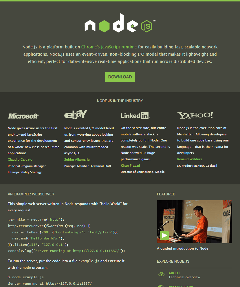 Node.js — Diving into the Node.js Website Redesign