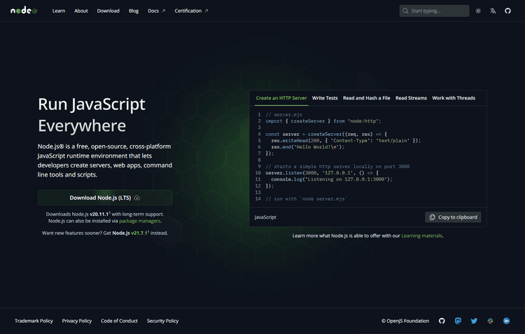 Node.js — Diving into the Node.js Website Redesign