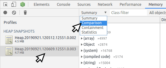 Node.js — Using Heap Snapshot