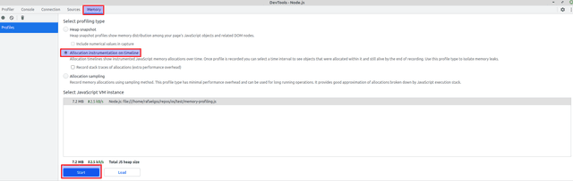 Node.js — Using Heap Profiler